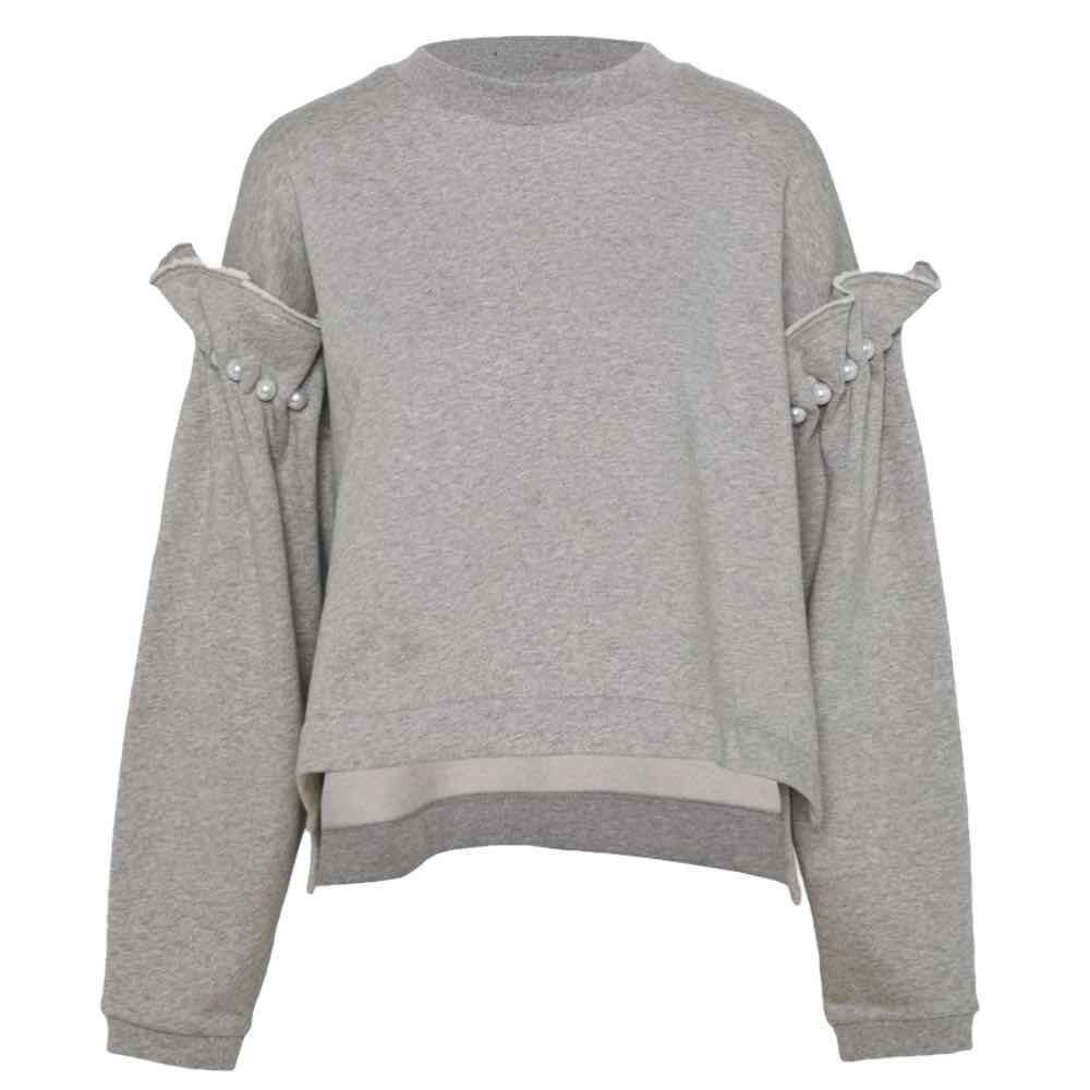 Mother of Pearl Dani sweatshirt with pearl shoulders. Rå feminin ...