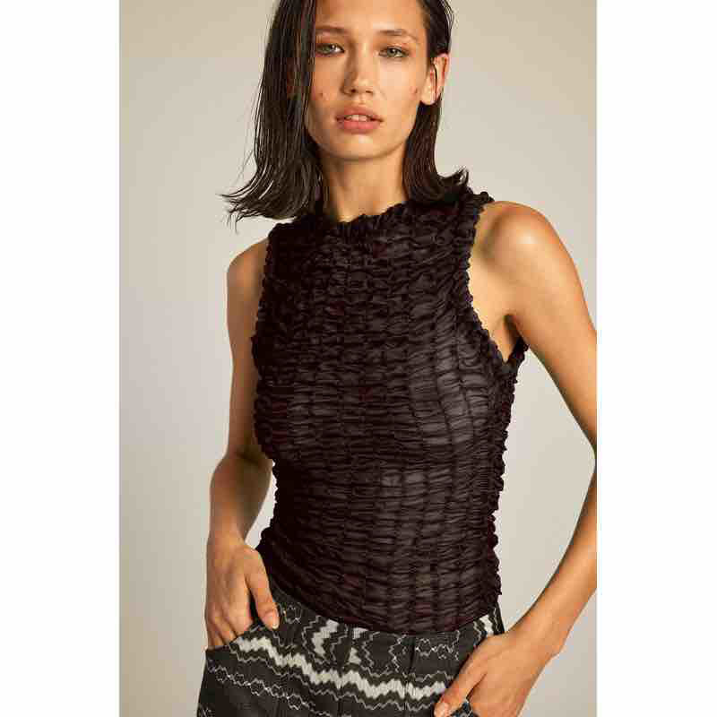 Hanne Bloch violet smock tank top. Let transparent vaflet silketop i ...