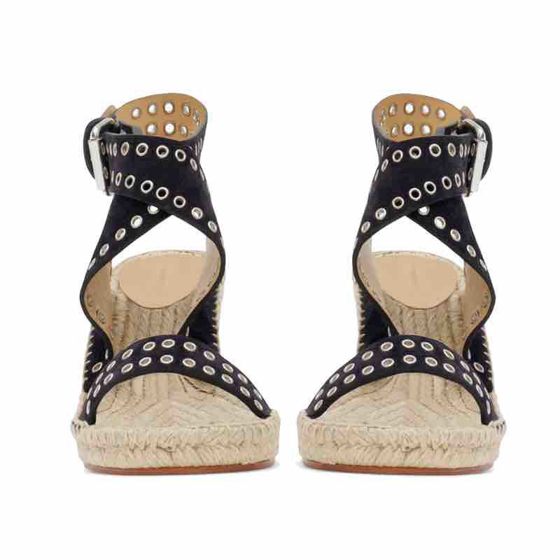 Isabel Marant Iriane leather espadrilles. Sort læder espadrilles på ...