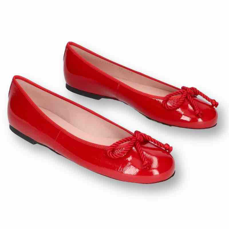 Pretty Ballerinas Rosario low cut ballerina in red patent leather ...