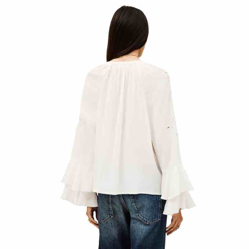 Ba&sh Omar Flounced Blouse – Romantisk bluse med flæser | milium.dk